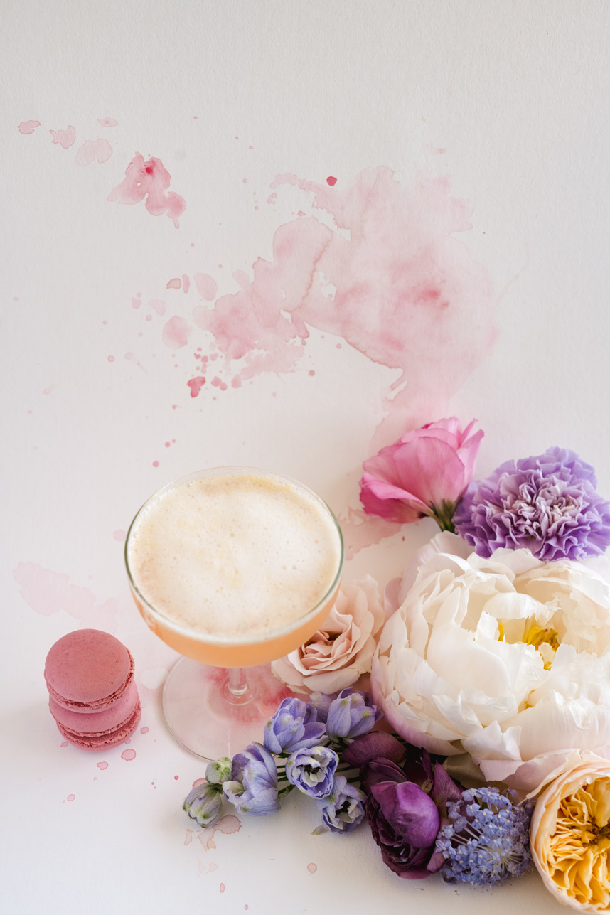 Strawberry Macaron Cocktail - Krista Mason Photography